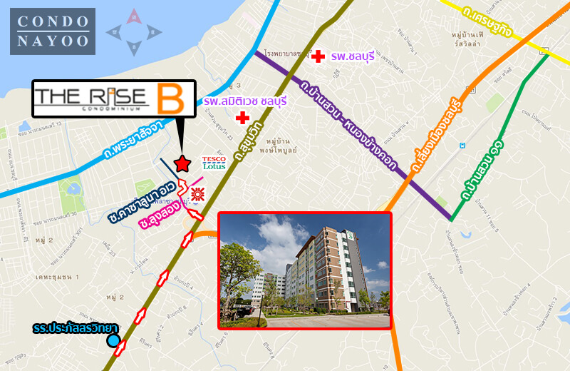 คอนโด เดอะ ไรส์ บี ชลบุรี The Rise B Chonburi - CONDONAYOO : CONDONAYOO